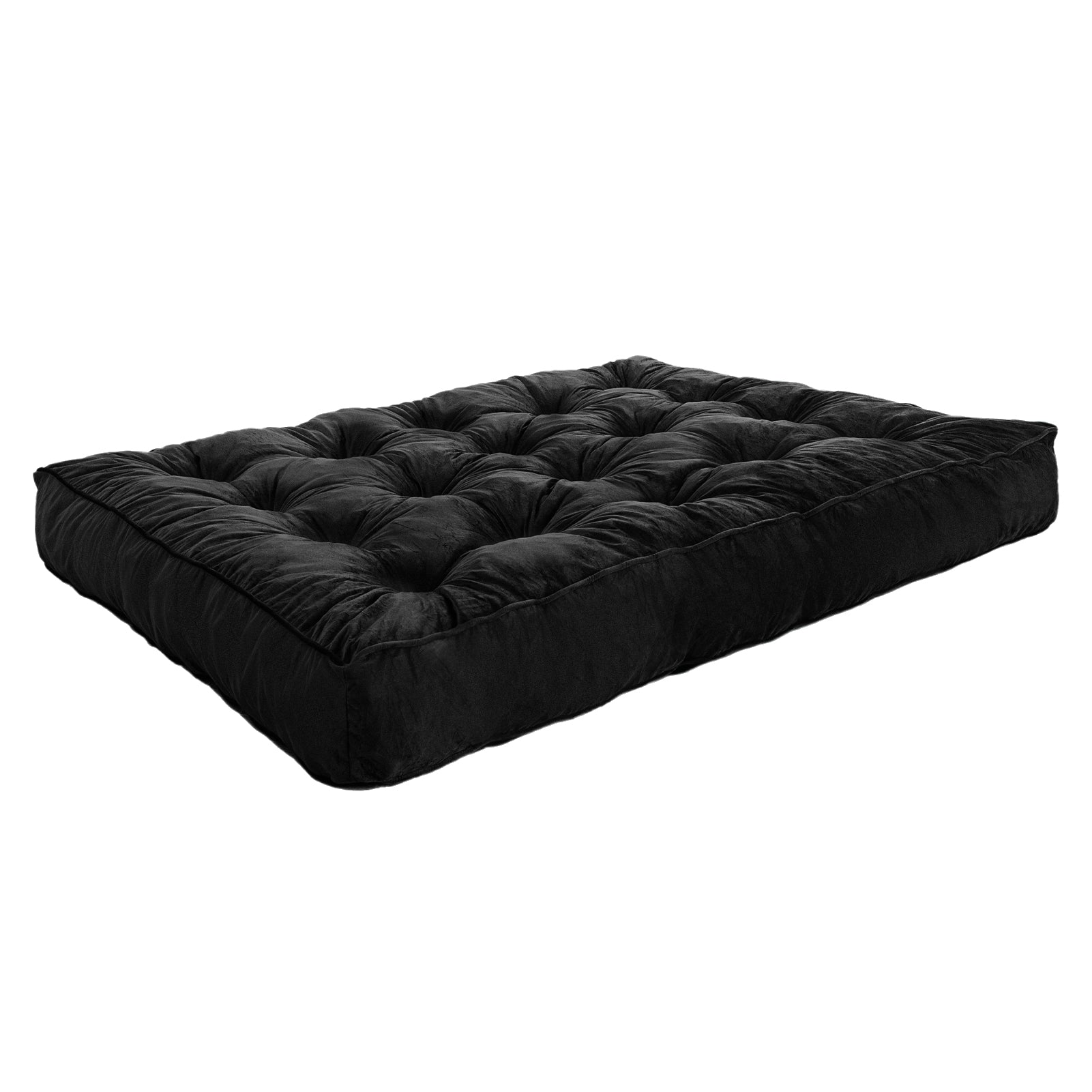 MAXYOYO 8" Thick Futons Sofa Couch Bed, Velvet Tufting Futon, Black ...