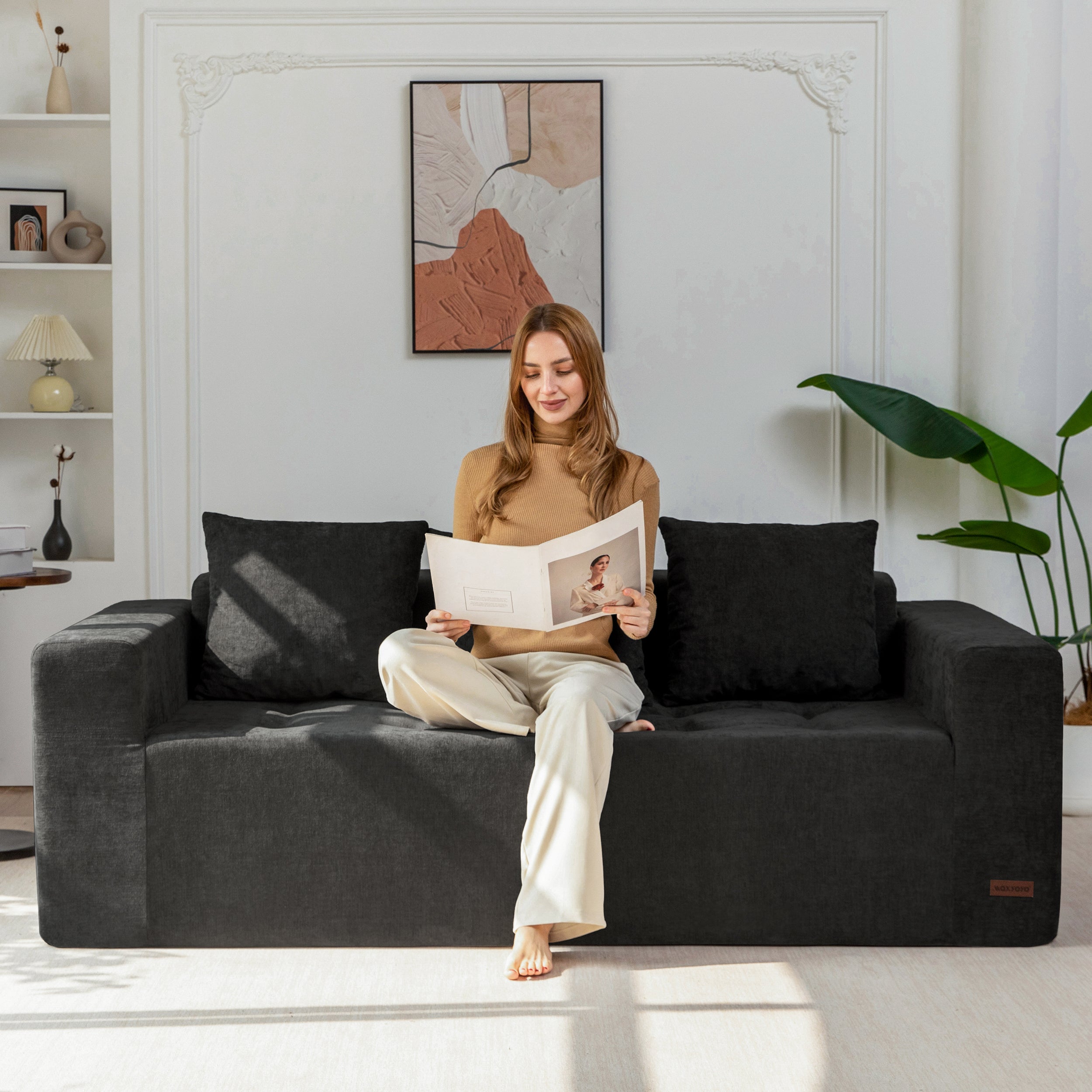 MAXYOYO Modular Sofa Couch, 75" Oversized Loveseat Boneless Cloud Couc ...