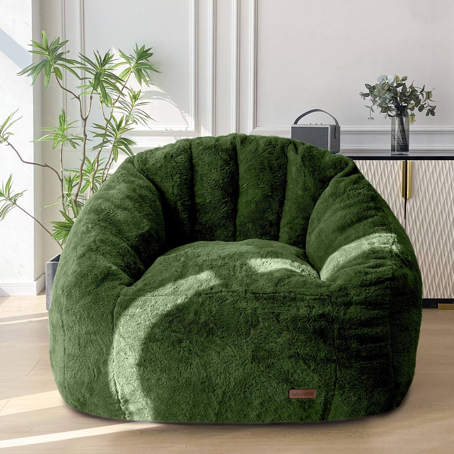 MAXYOYO Faux Fur Shell-Shaped Bean Bag Chair (Green) – Maxyoyo